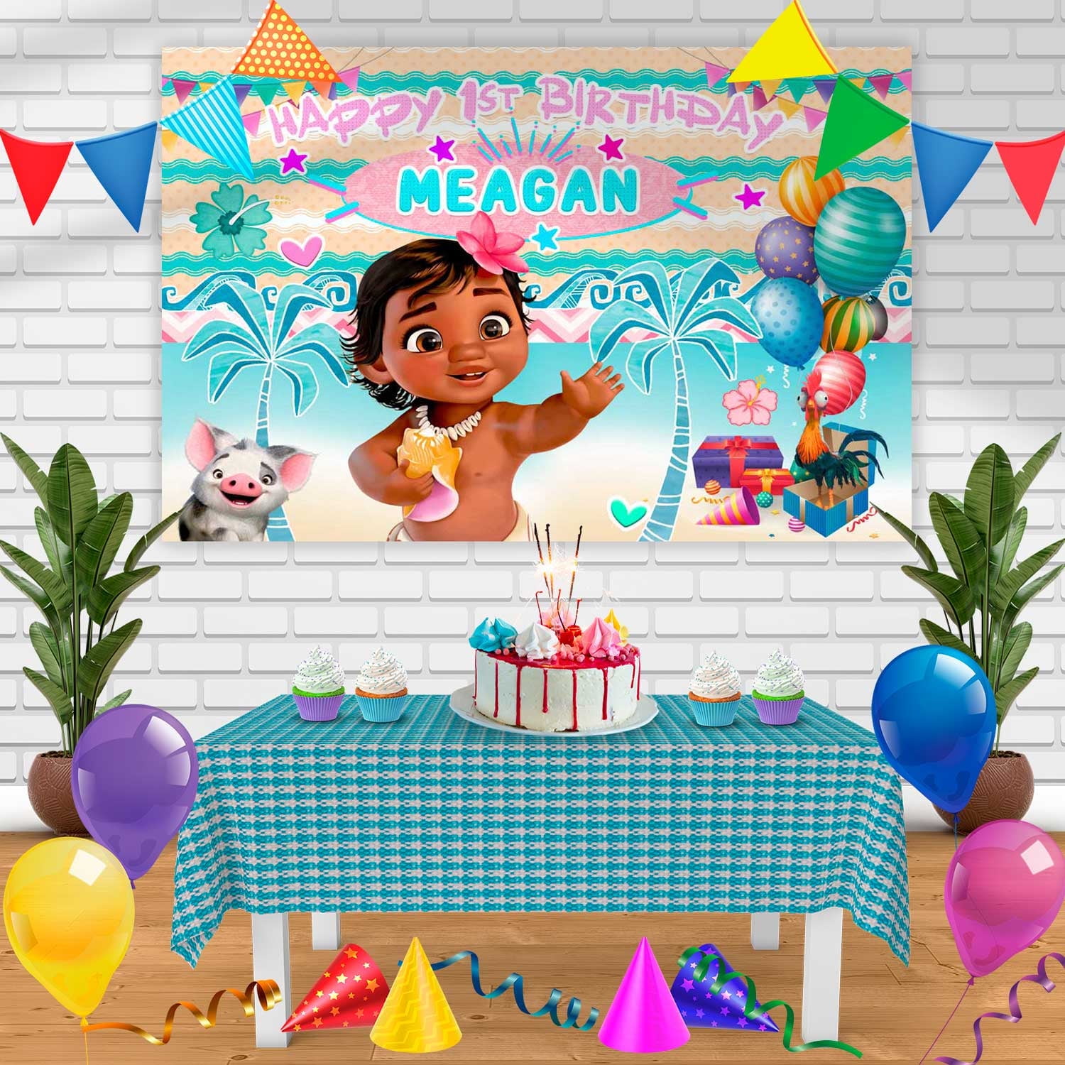 Moana Banner Birthday Party Indoor and Outdoor Background Banner Photos ...