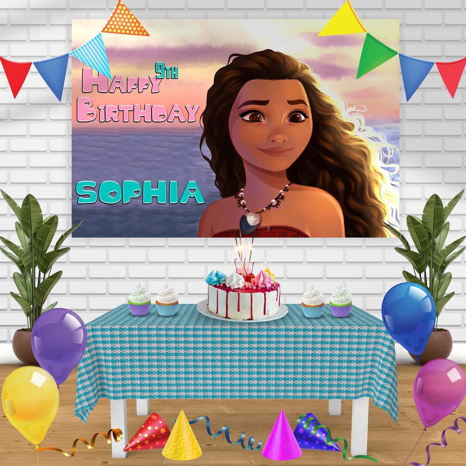 Moana Banner Birthday Party Indoor and Outdoor Background Banner Photos ...