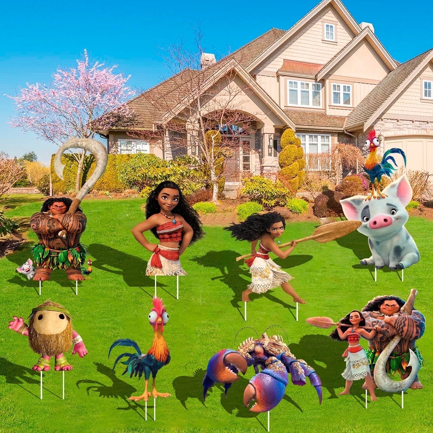 Moana Birthday Decorations Supplies Moana Yard Signs With Stakes - 8pcs ...