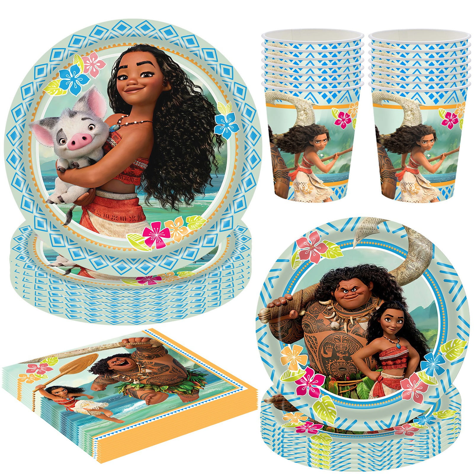 Moana Birthday Party Supplies, Moana Party Tableware Decorations Set ...
