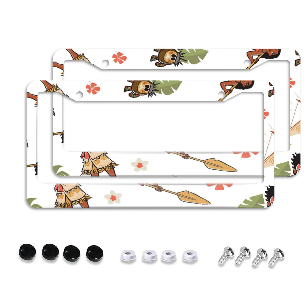 Moana Cartoon Car License Plate Frame 2 Pack, License Plate Cover ...