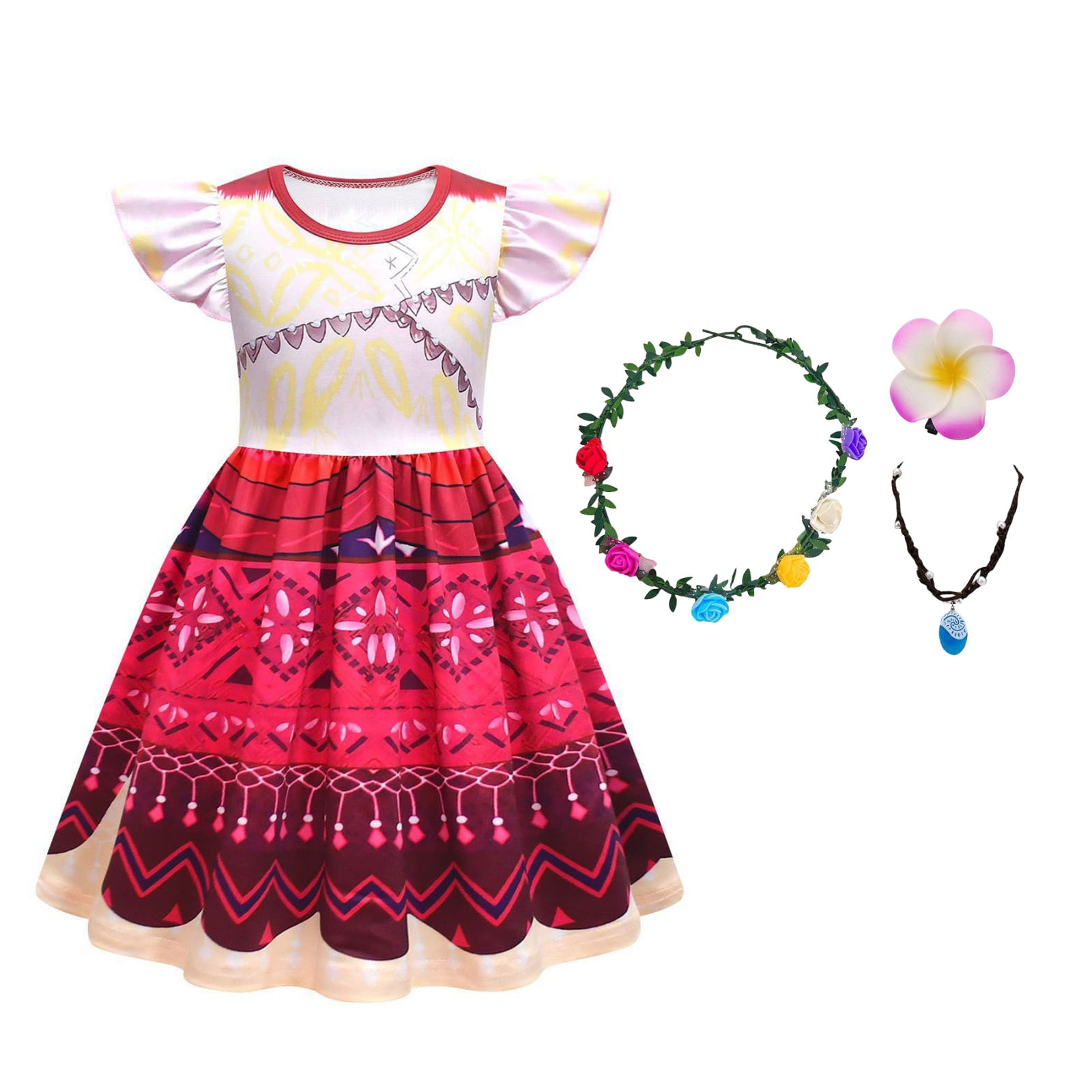 Moana Dress Costume for Girls Costumes Skirt Set Princess Dress Up ...
