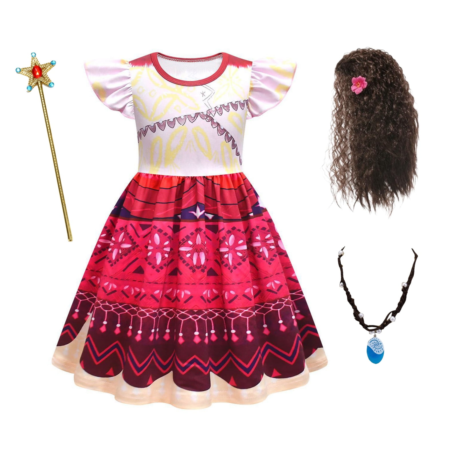 Moana Dress Costume for Girls Costumes Skirt Set Princess Dress Up ...