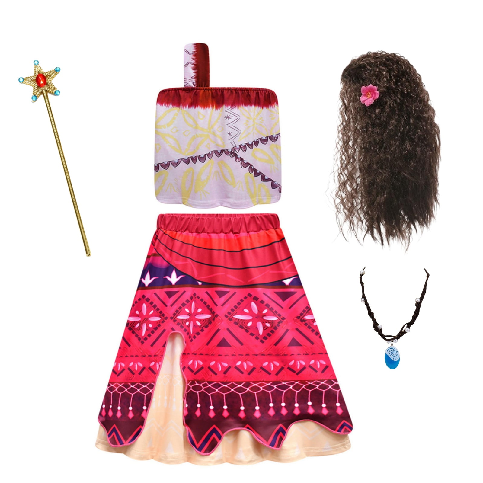 Moana Dress Costume for Girls Costumes Skirt Set Princess Dress Up ...