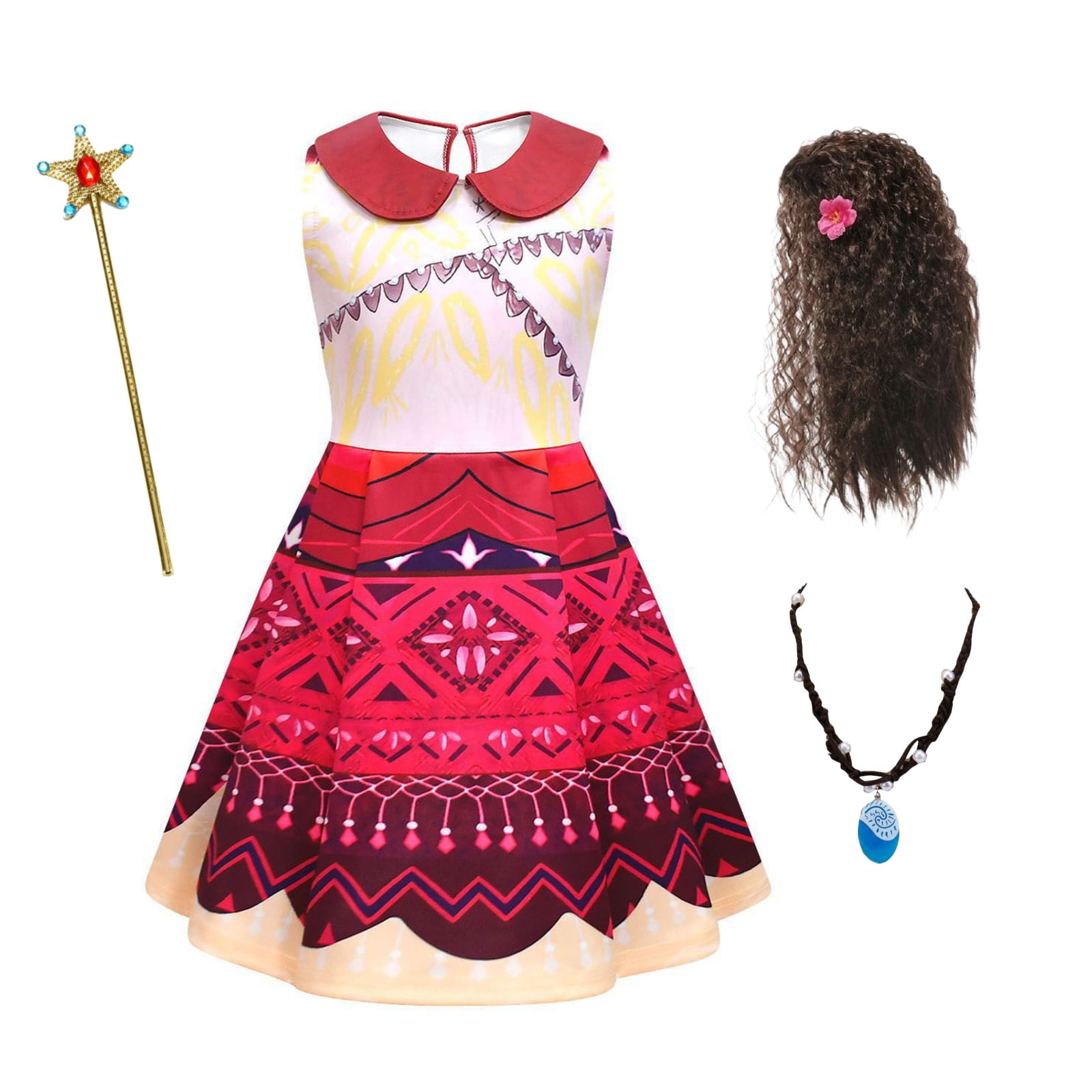 Moana Dress Costume for Girls Costumes Skirt Set Princess Dress Up ...