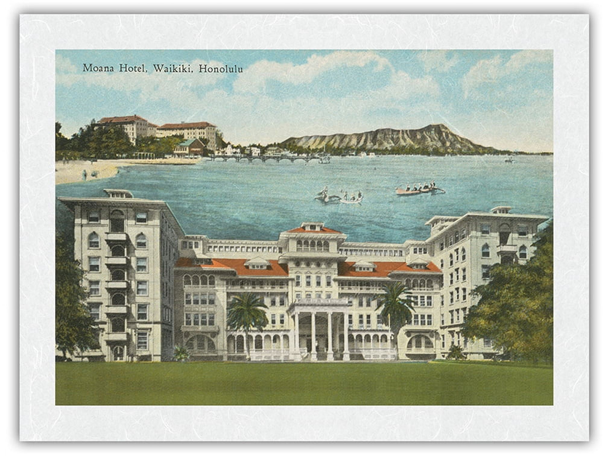 Moana Hotel - Waikiki Honolulu - Hawaii - Vintage Hawaiian Hand-Colored ...