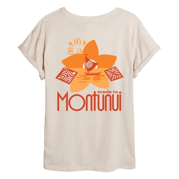 Moana Live Action - Made In Montunui - Juniors Oversized Graphic T ...