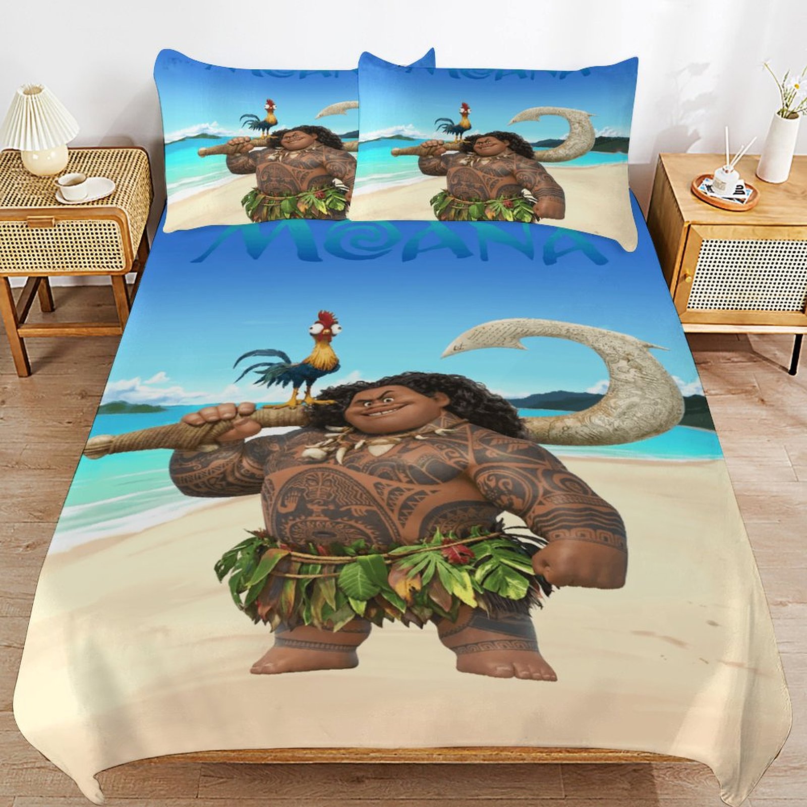 Moana Maui Bed Duvet Cover Microfiber Bedding Sets 3D Printed ...