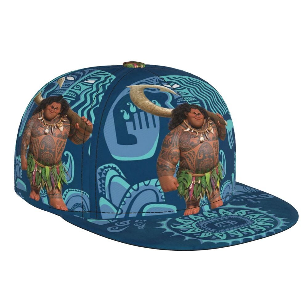Moana Maui Unisex Flat Brim Cap Fashion Adjustable Fitted Hat Baseball ...