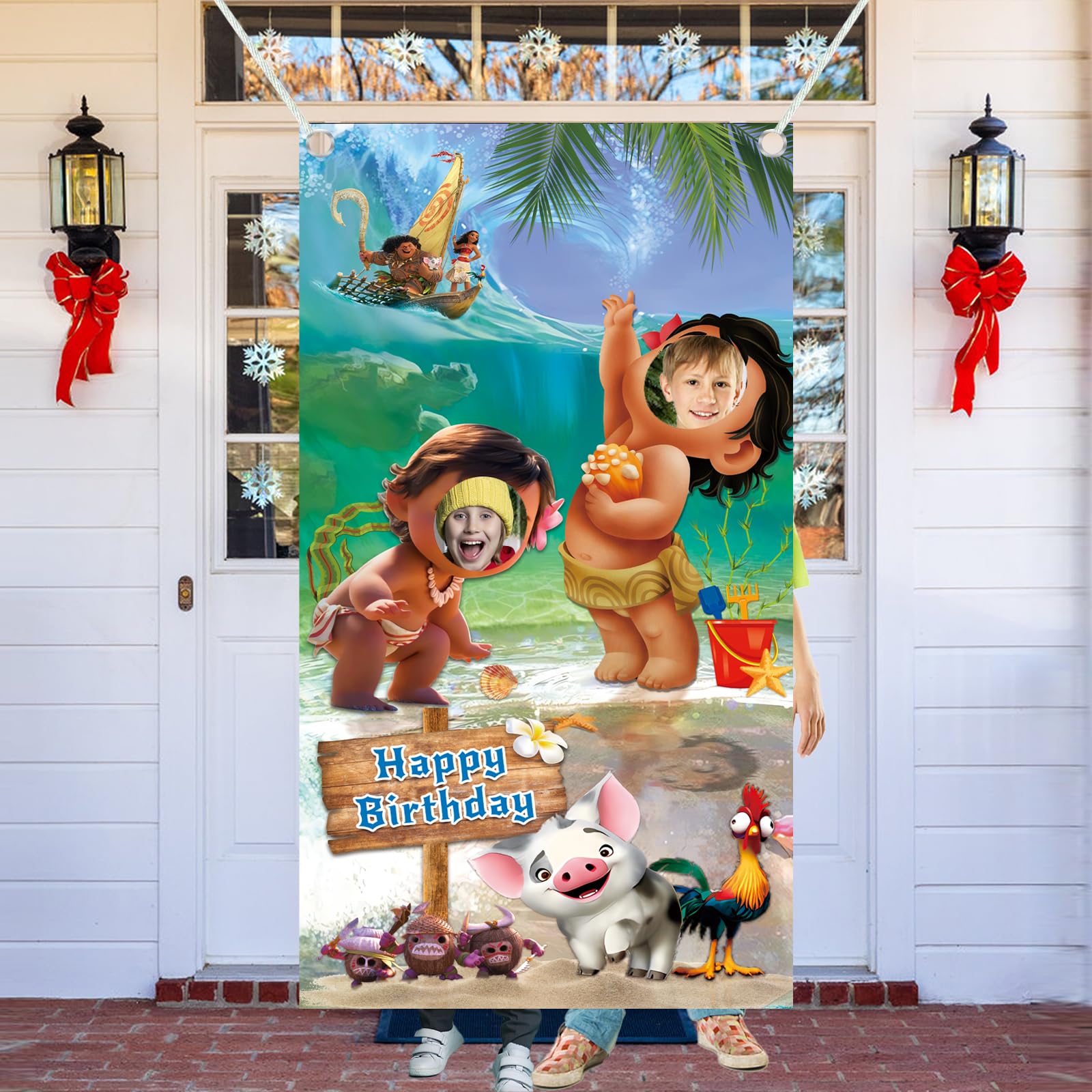 Moana Party Decoration Moana ZS23 Photo Door Banner Large Fabric Face ...