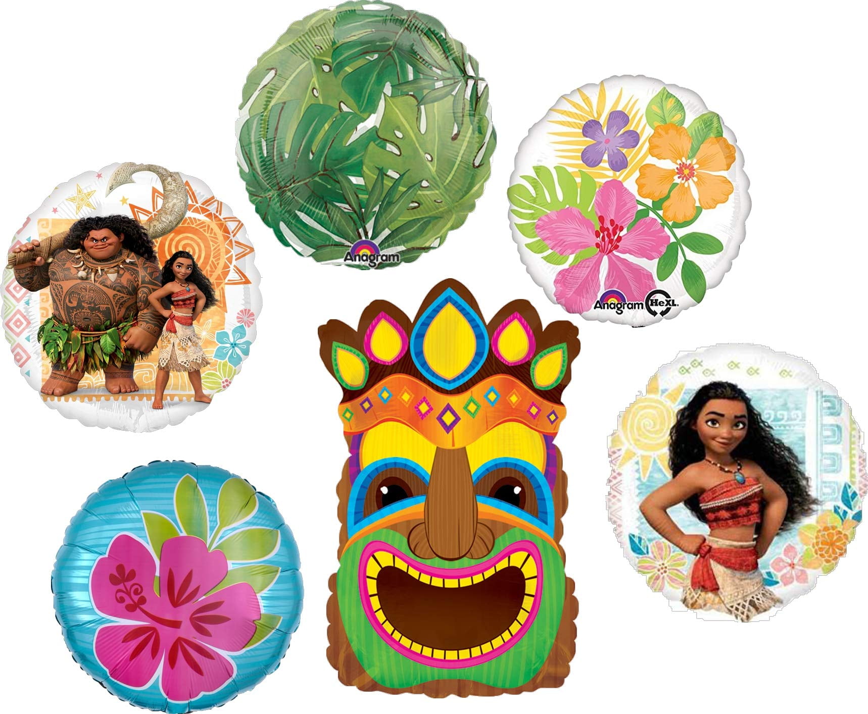 Moana Party Supplies Tiki Beach Birthday Balloon Bouquet Decorations ...