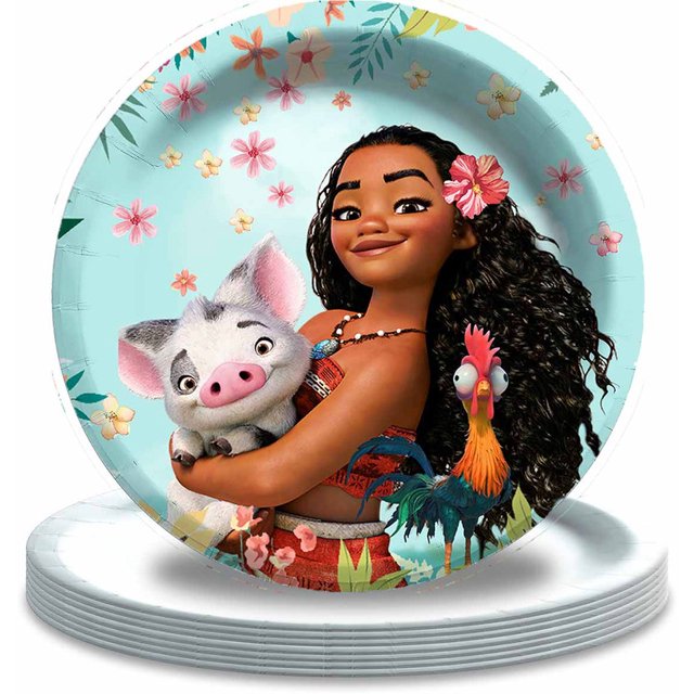 Moana Princess Princess Plates Birthday Party Supplies Decorations ...