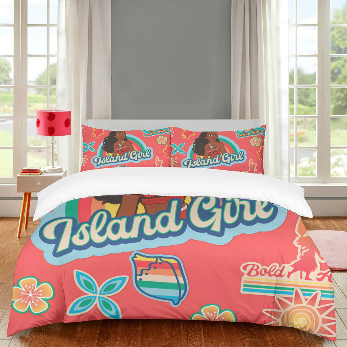 Moana Quilt Set, 3-Piece Bed Cover Set, Soft Microfiber Double-Sided ...