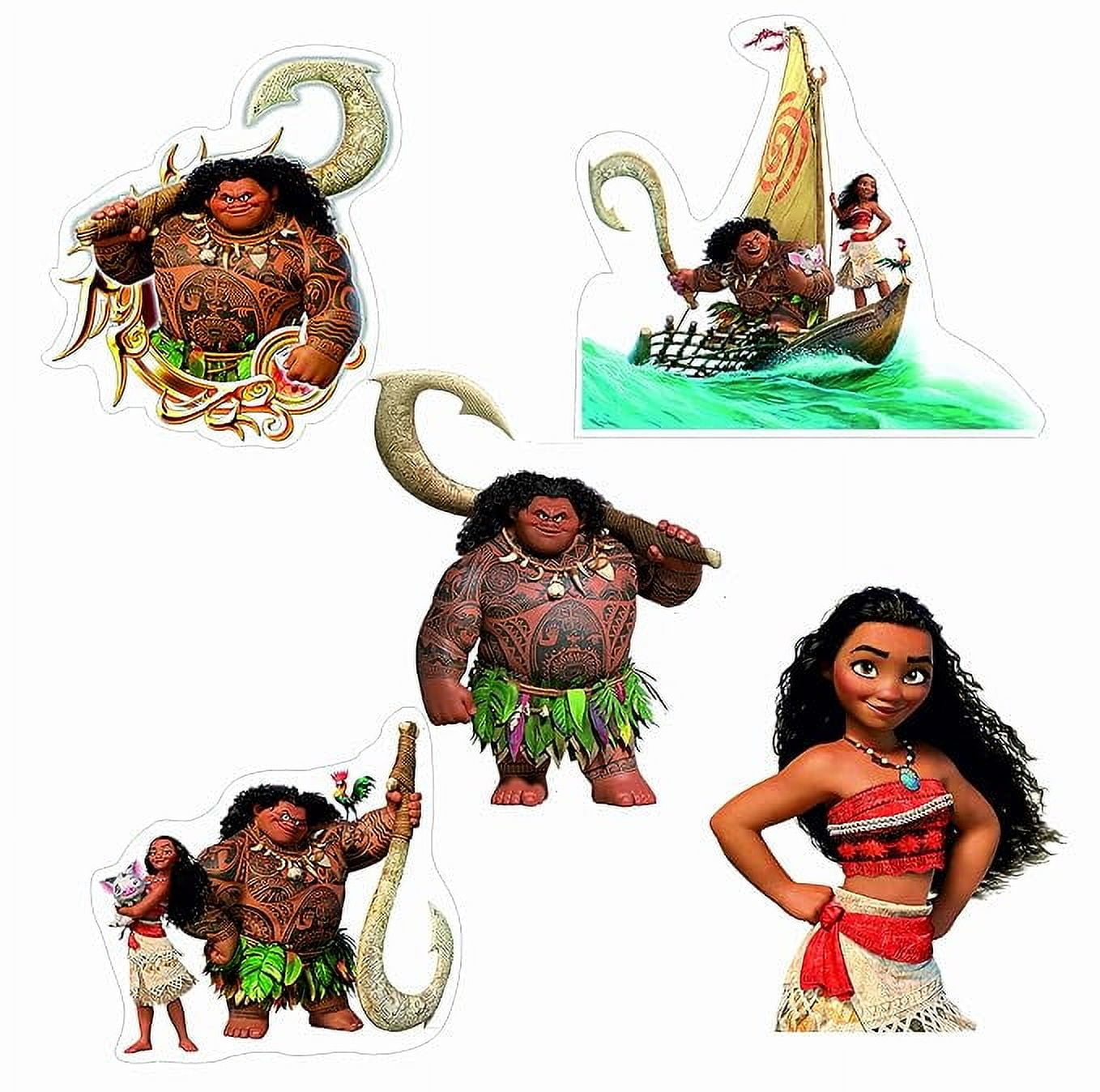 Moana Theme Paper Cutouts for Birthday Parties, Party Supplies décor ...