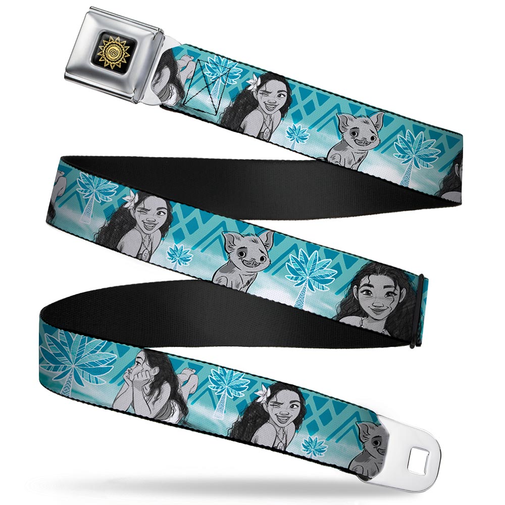 Disney Belt, Seatbelt Buckle Belt, Moana Poses Pua Pig Sketches Palm ...