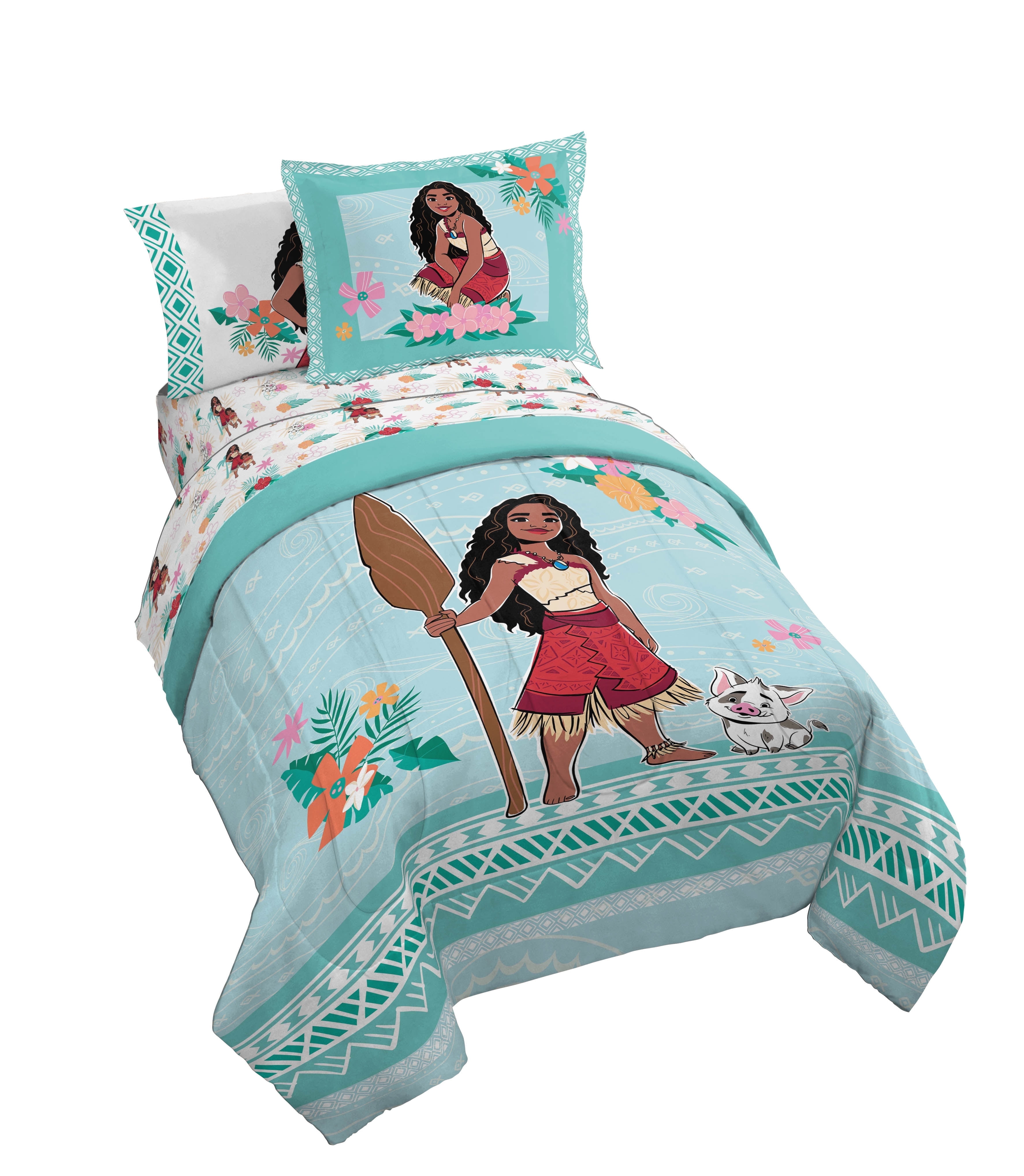 Moana Tropical Fun 7 Piece Full Size Kids Comforter Set with Shams ...