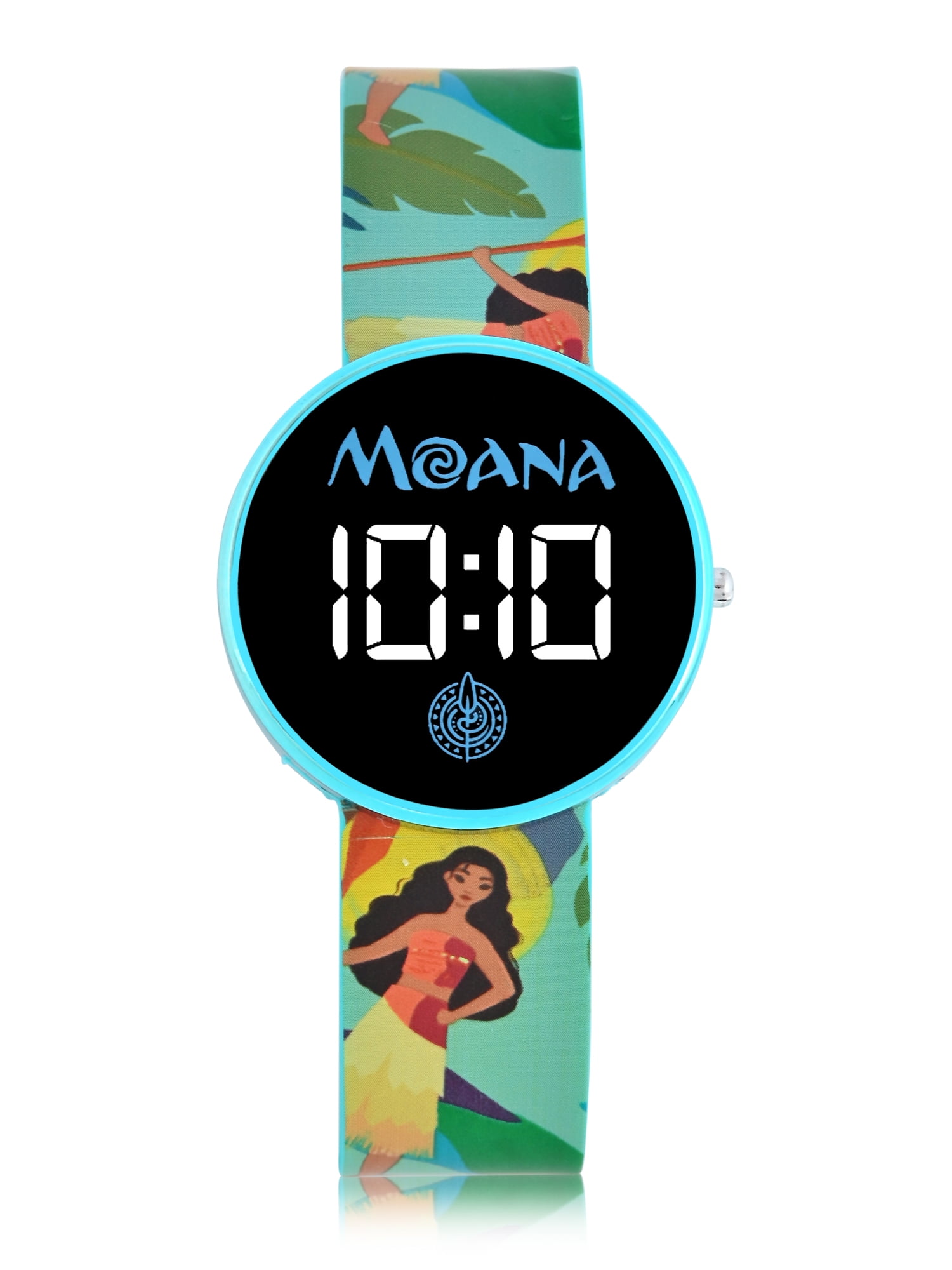 MoanaGirl's Children's LED Watch with Round Case and Printed Silicone ...