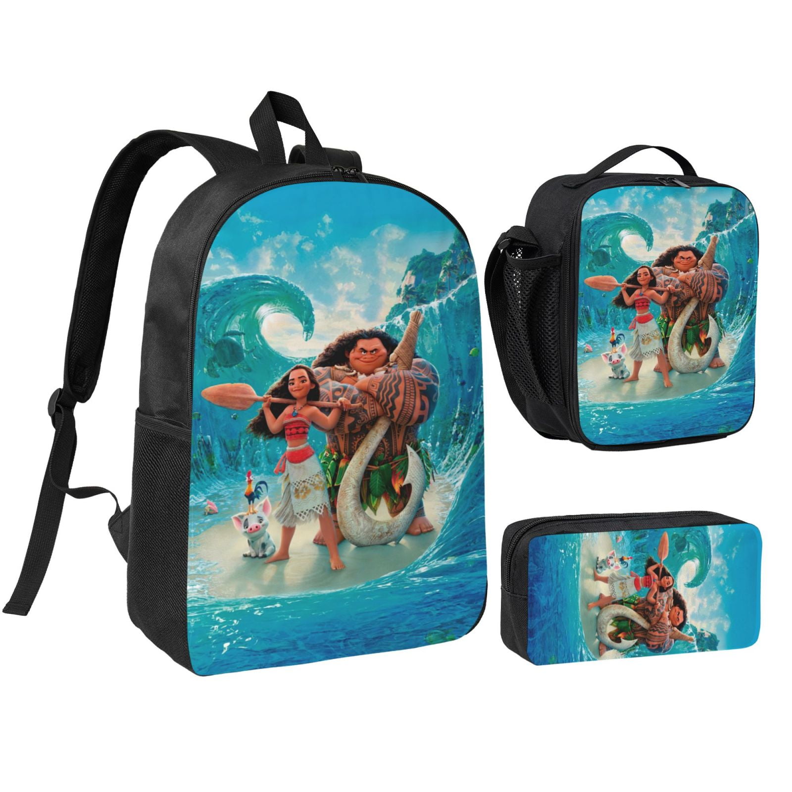 Moanas Backpack Set 3-Piece , bag with lunch bag & case combination for ...
