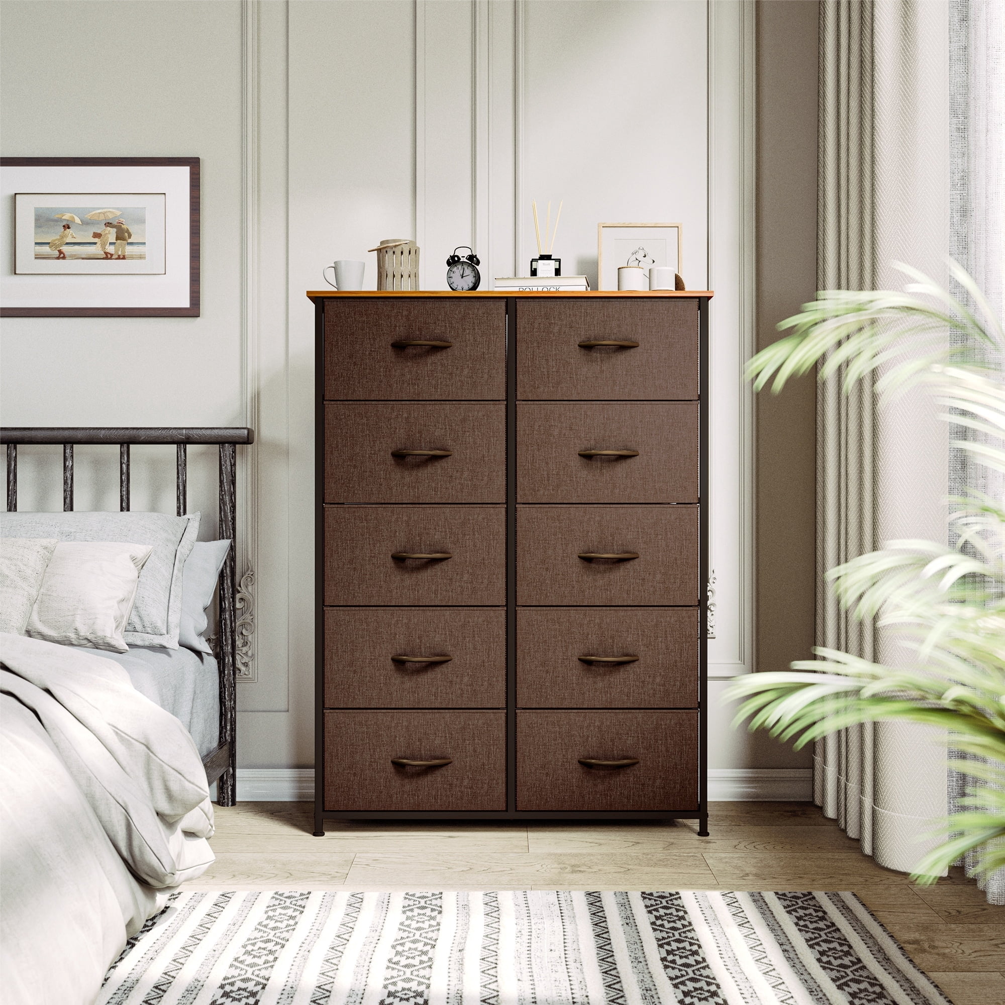 Moasis 10-drawer Bedroom Dresser Storage Tower Dark Brown - 10-drawer ...