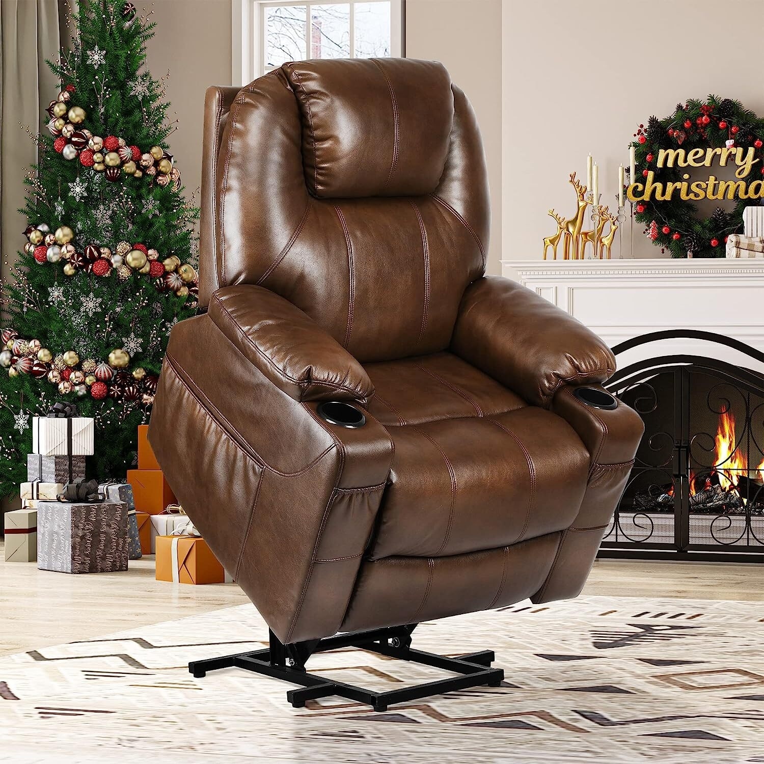 Moasis Faux Leather Power Lift Recliner Chair for Elderly - Walmart.com