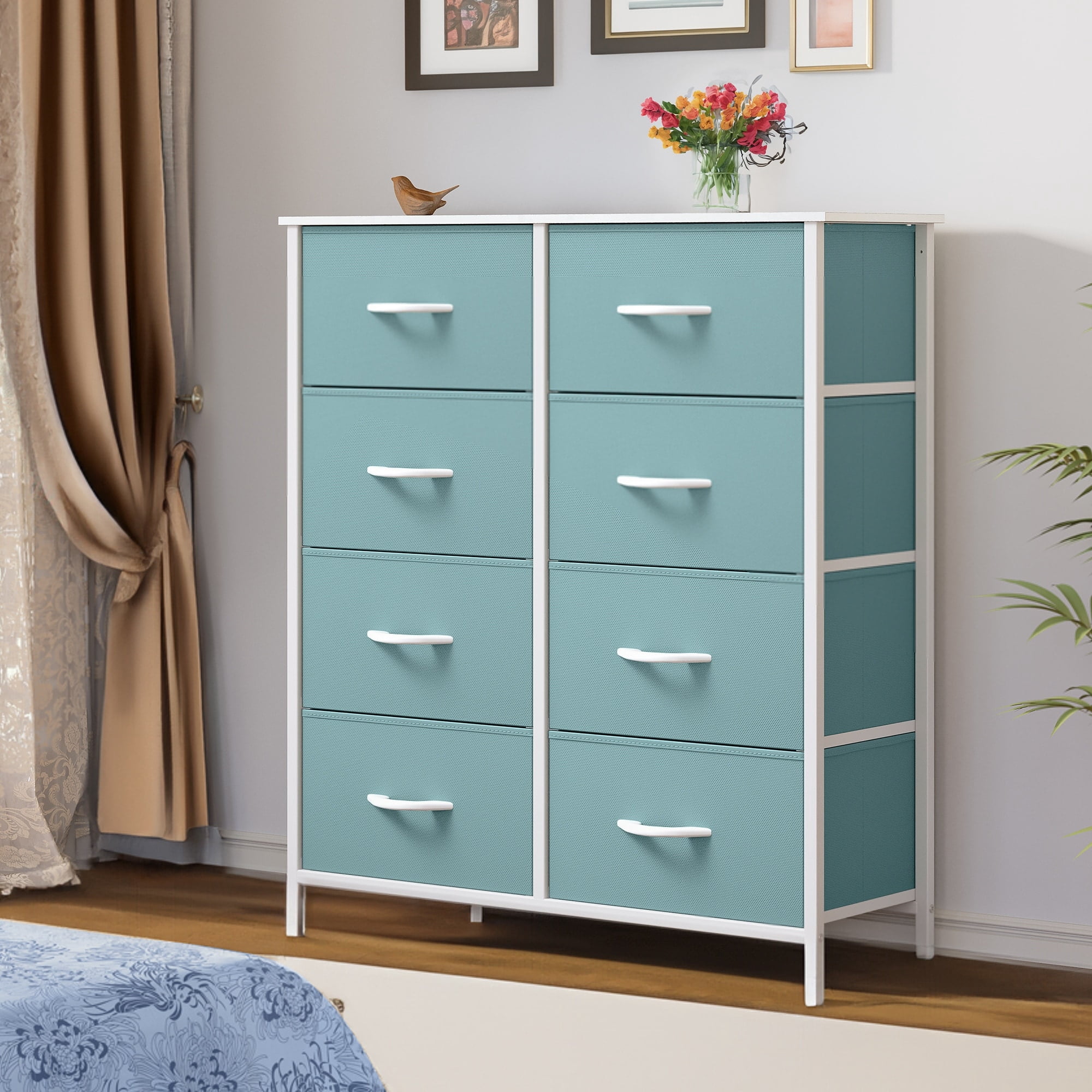 Moasis Modern 8-drawers Vertical Fabric Dresser Bedroom Storage Tower ...