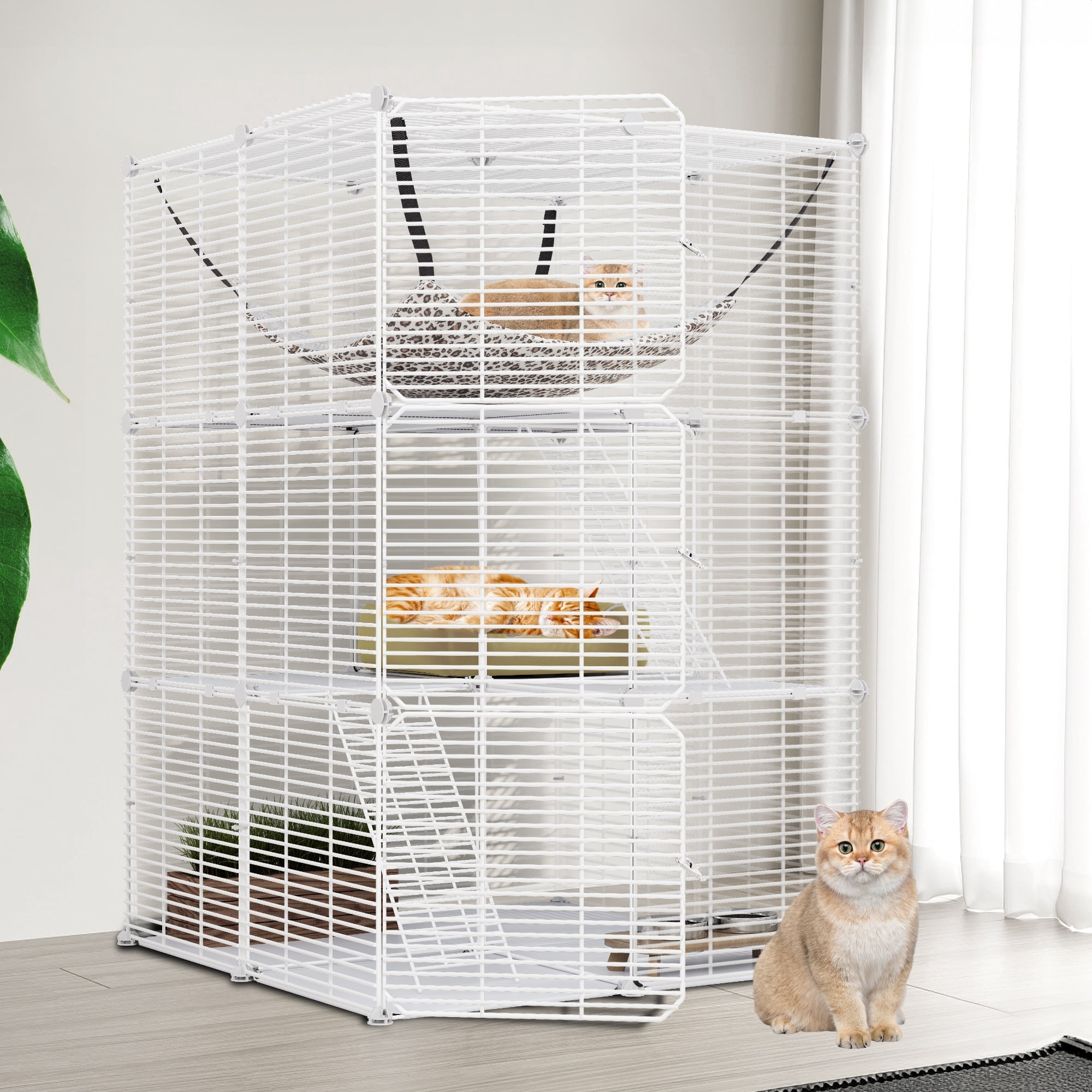 Moasis Reinforced Outdoor Portable Reinforced Cat Cage, Cat Palypen ...