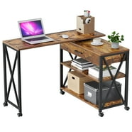 Tribesigns Adjustable Rolling Workstation Desk with Drawers & Wheels ...