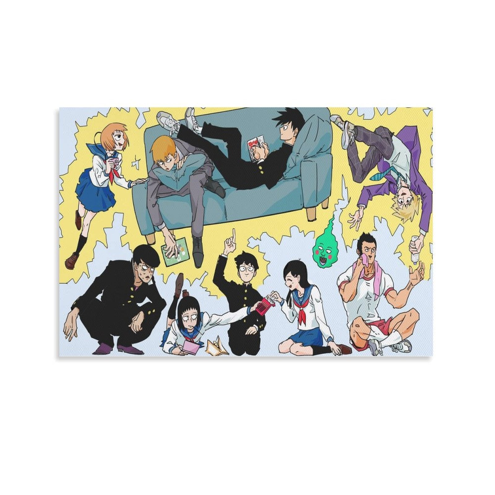 Mob Psycho 100 Anime Poster (9) Painting On Canvas Wall Art Poster ...