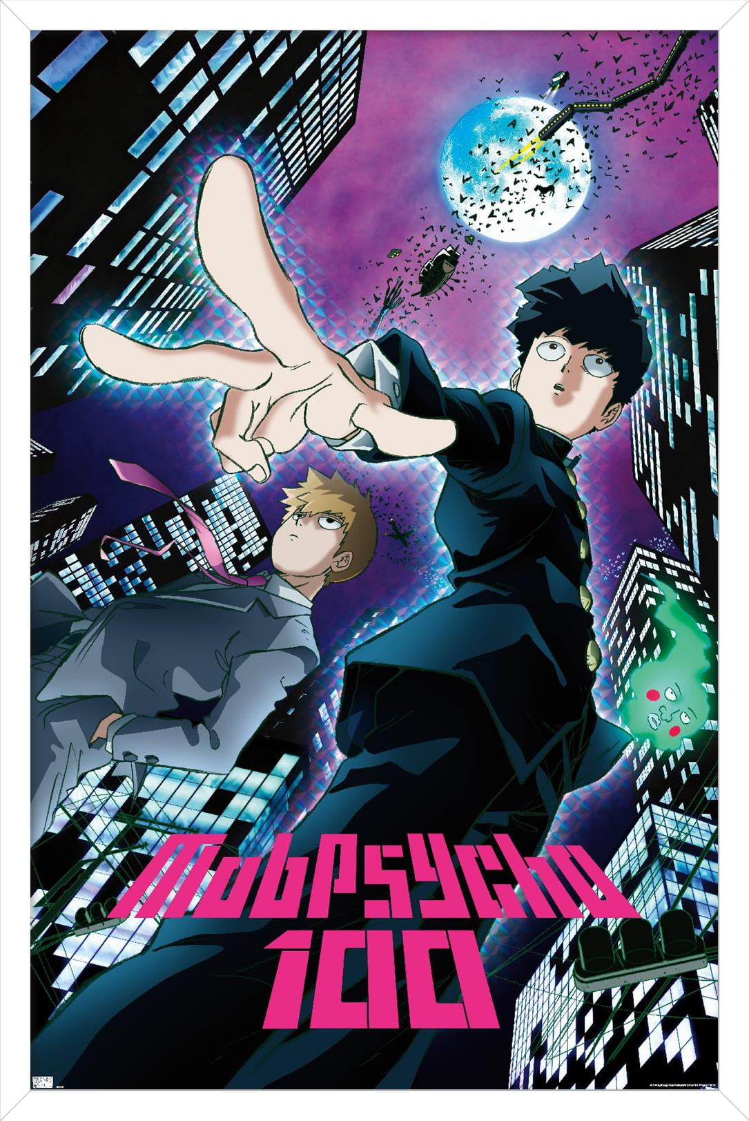 Mob Psycho 100 - City Wall Poster, 14.725" x 22.375", Framed - Walmart.com