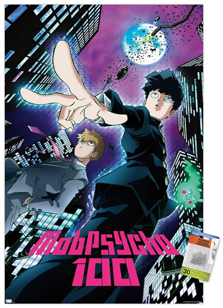 Mob Psycho 100 - City Wall Poster with Push Pins, 22.375" x 34 ...