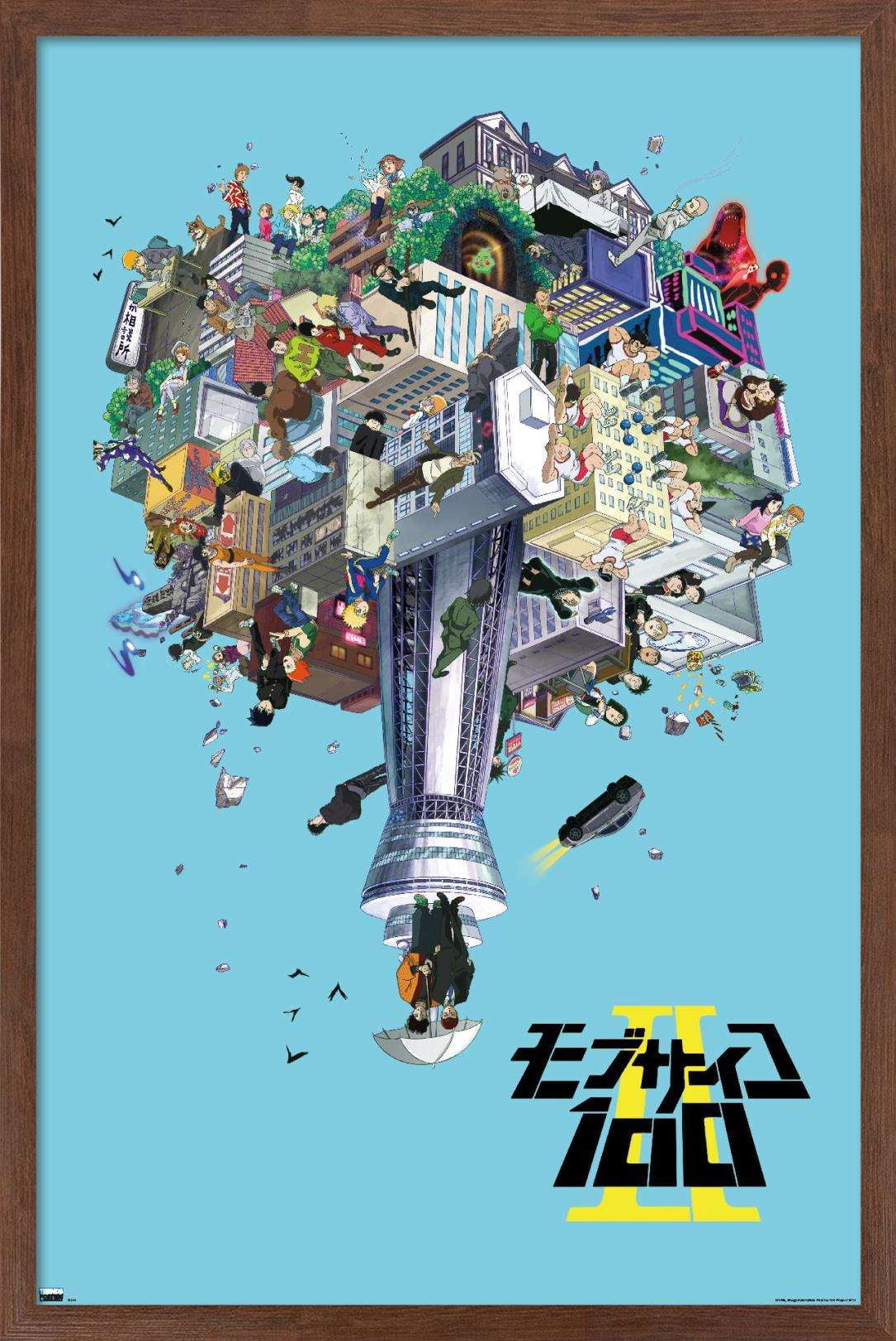 Mob Psycho 100 - Key Visual Wall Poster, 14.725" x 22.375", Framed ...