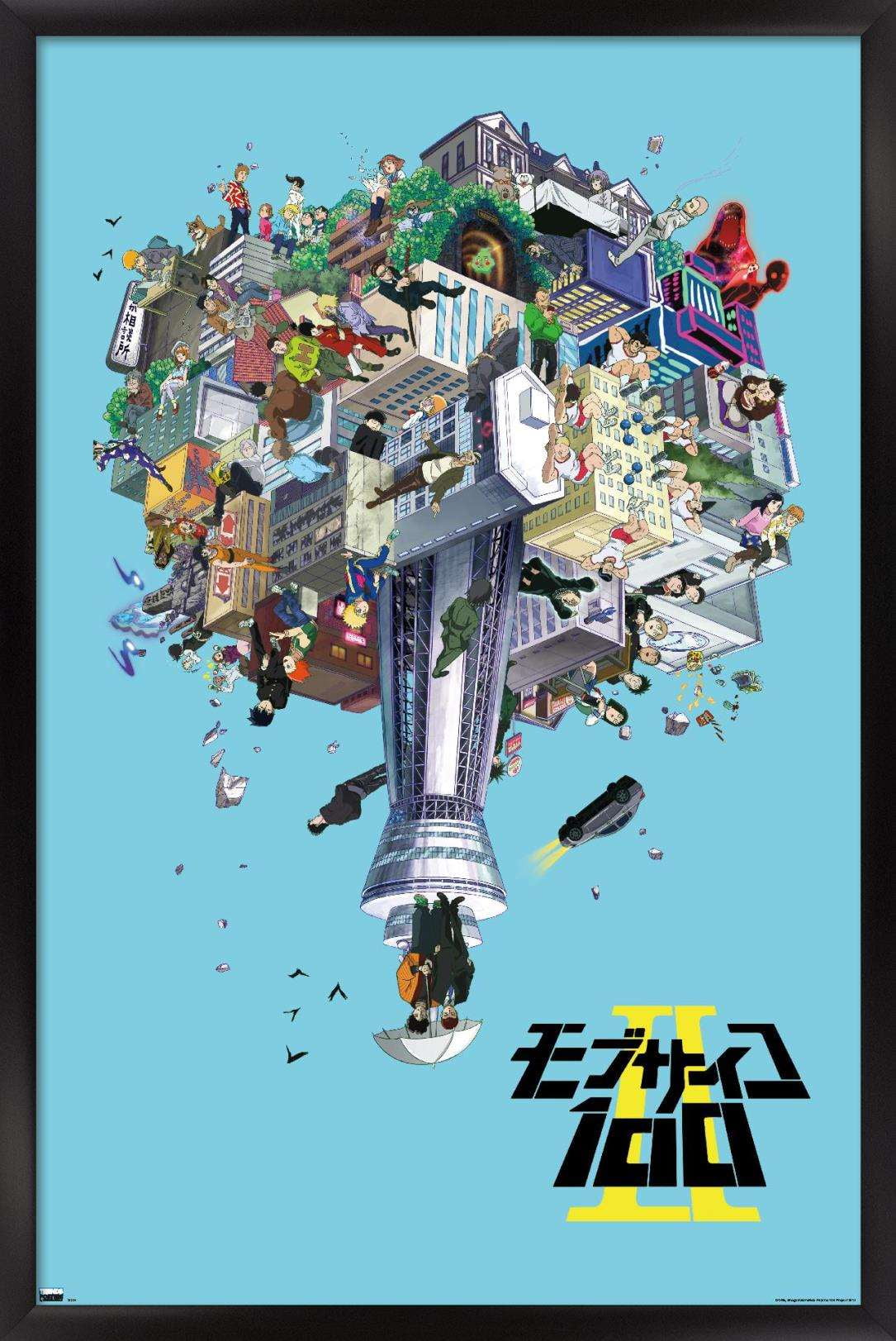 Mob Psycho 100 - Key Visual Wall Poster, 14.725" x 22.375", Framed ...