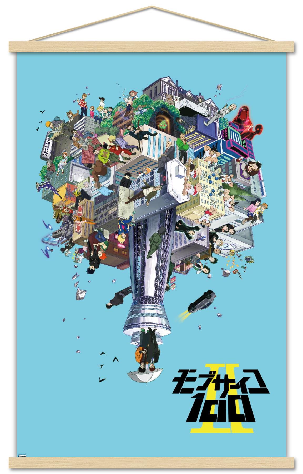 Mob Psycho 100 - Key Visual Wall Poster with Wooden Magnetic Frame, 22. ...