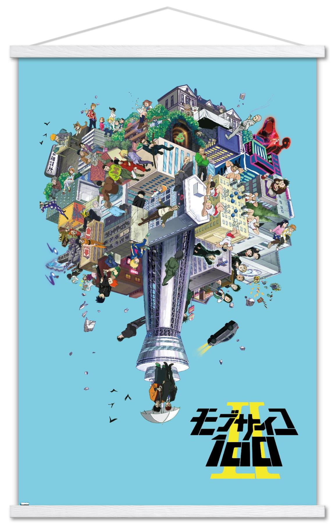 Mob Psycho 100 - Key Visual Wall Poster with Wooden Magnetic Frame, 22. ...