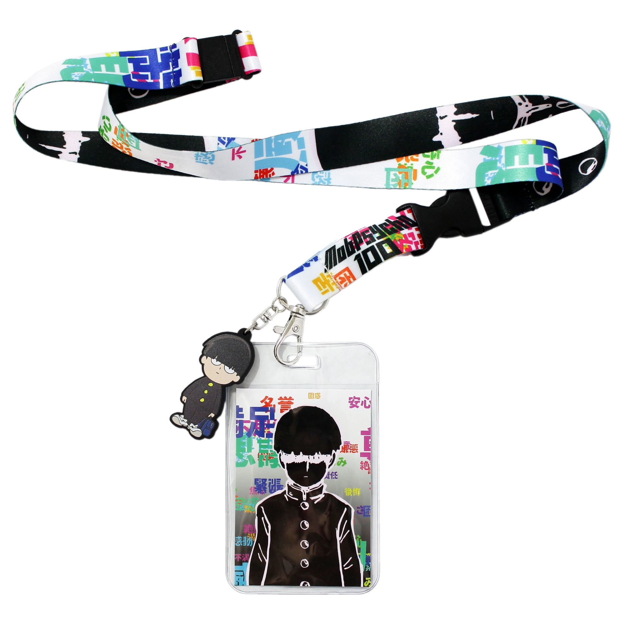 Mob Psycho 100 Merch ID Badge Holder Lanyard Keychain Lanyard w/ Rubber ...