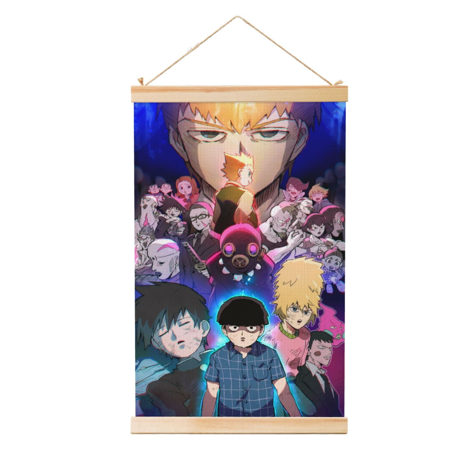 Mob Psycho 100 Poster Aesthetic Canvas Wooden Shaft Wall Art Hanging ...