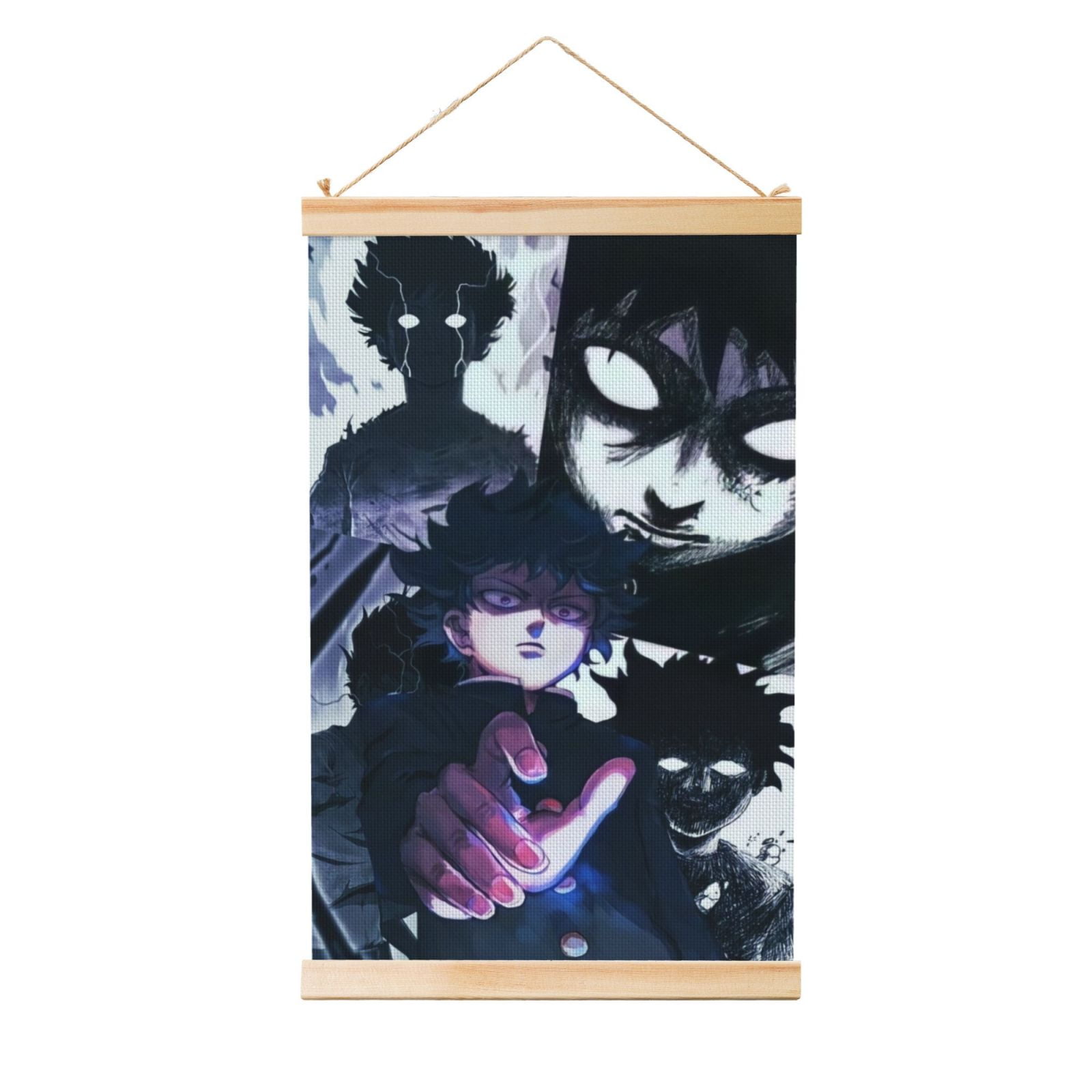 Mob Psycho 100 Poster Aesthetic Canvas Wooden Shaft Wall Art Hanging ...