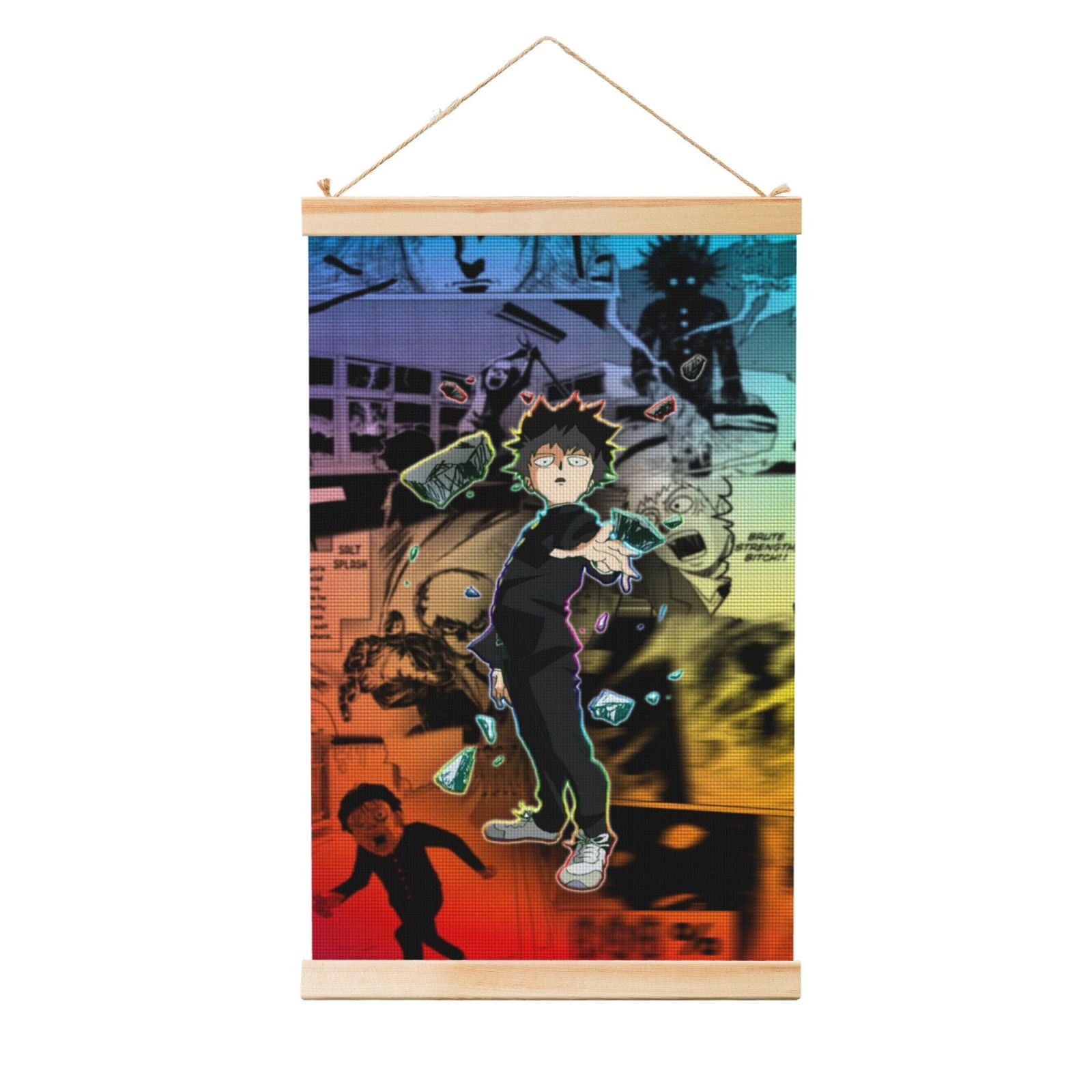 Mob Psycho 100 Poster Aesthetic Canvas Wooden Shaft Wall Art Hanging ...
