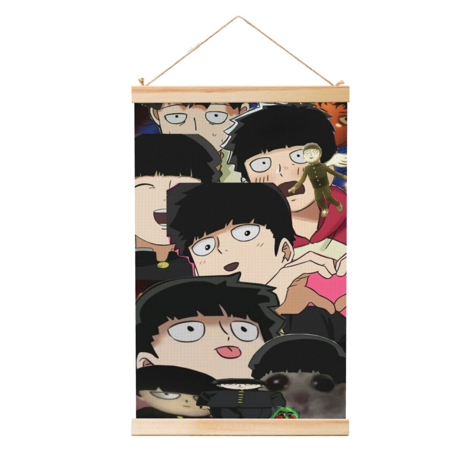 Mob Psycho 100 Poster Aesthetic Canvas Wooden Shaft Wall Art Hanging ...