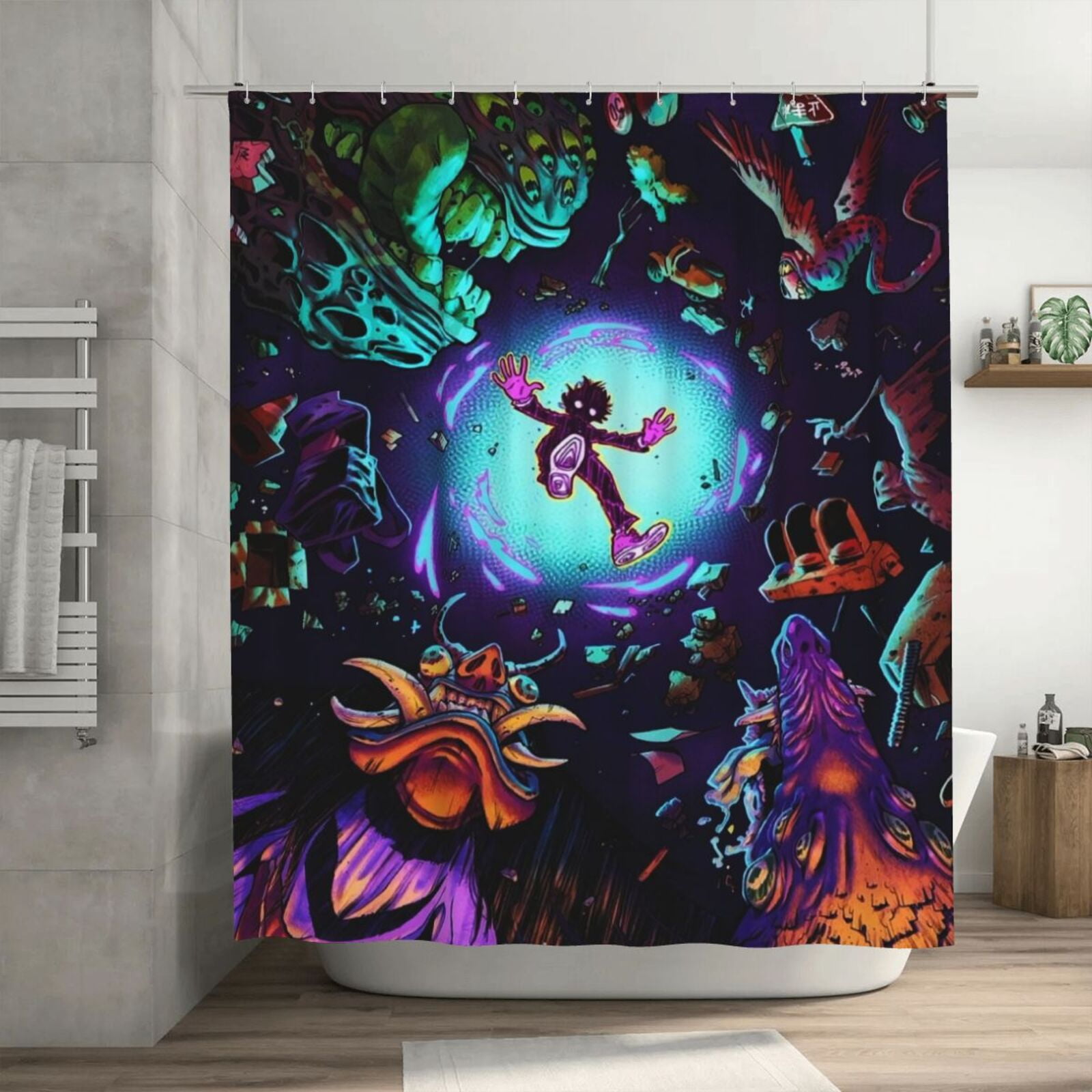 Mob Psycho 100 Shower Curtain Funny Washable Waterproof Fabric Cartoon ...