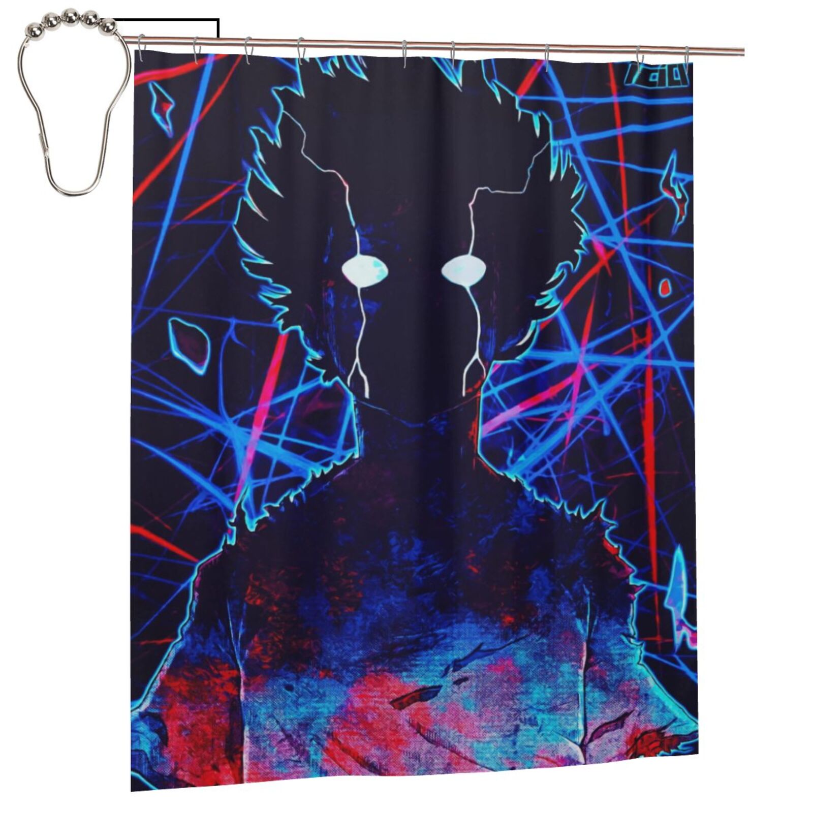 Mob Psycho 100 Shower Curtain Funny Washable Waterproof Fabric Cartoon ...