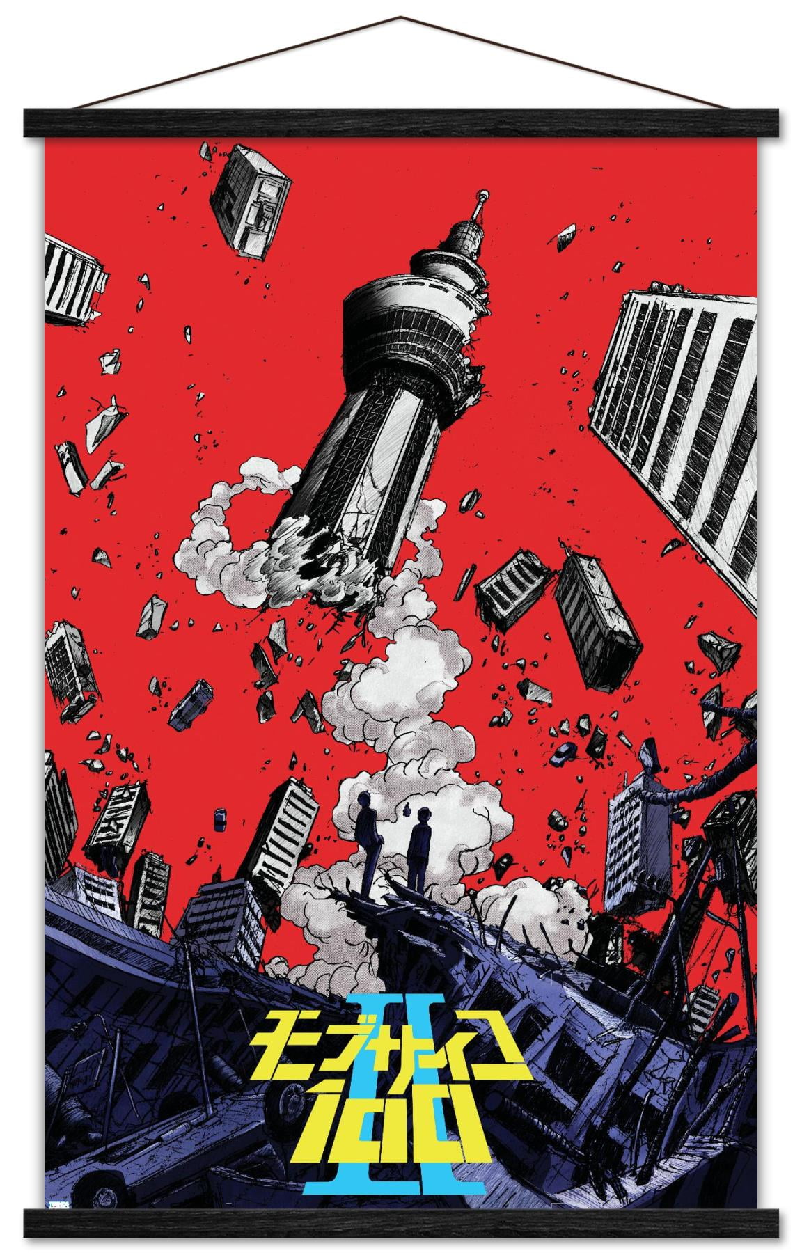 Mob Psycho 100 - Teaser Wall Poster with Wooden Magnetic Frame, 22.375 ...