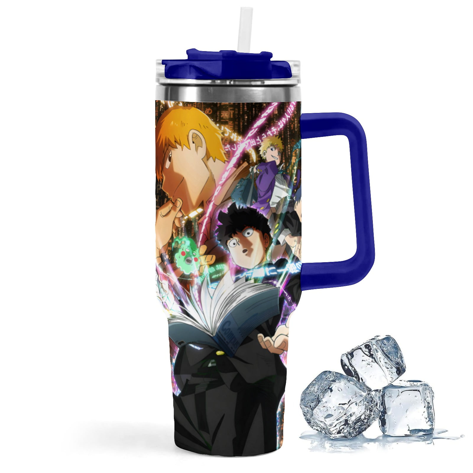 Mob Psycho Large capacity car cup has an iconic print, is durable with ...