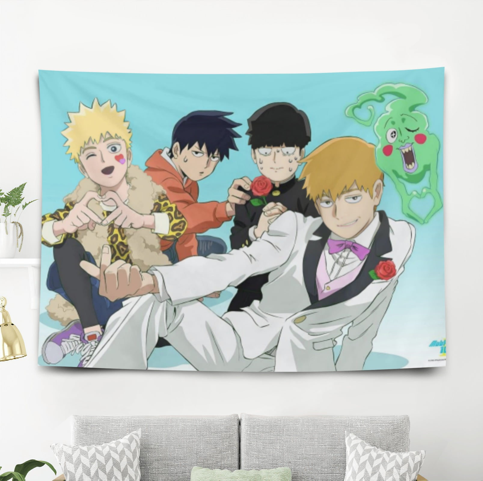 Mob Psycho Tapestry Gift Wall Hanging Backdrop for Room Bedroom Girls ...