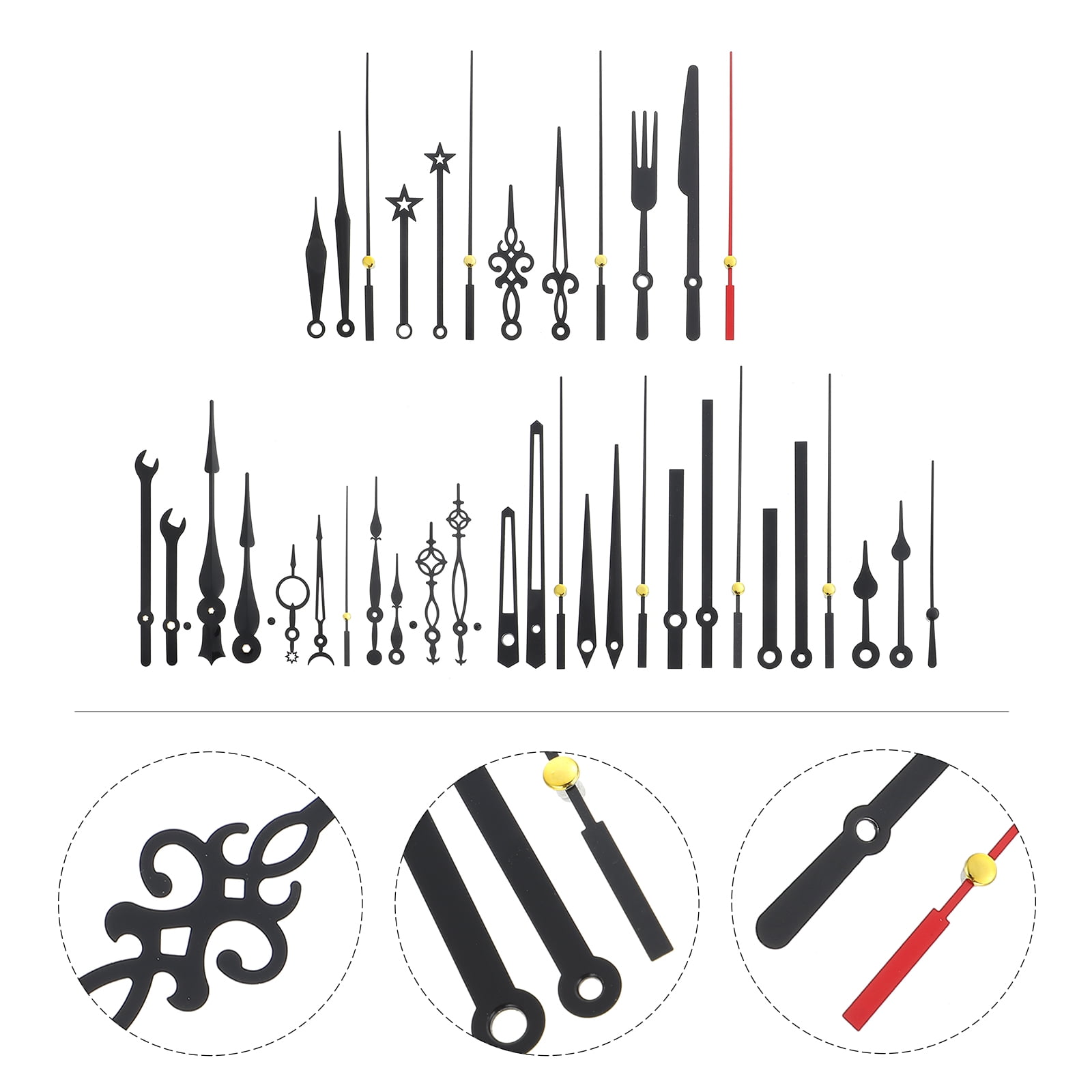Mobestech 14Sets Clock Diy Parts Plastic Clock Hands Replacements for ...