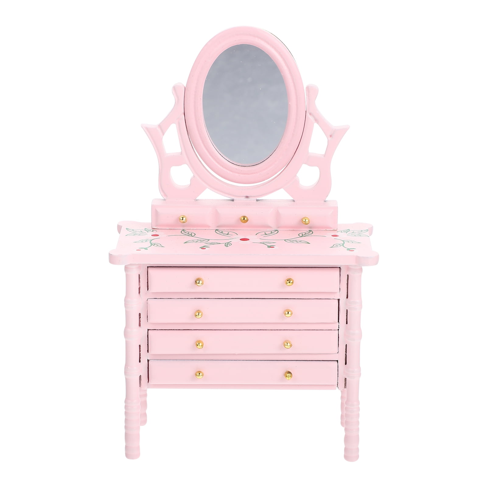 Mobestech 1Pcs Mini Furniture Models Pink Mini Dressing Table Model for ...