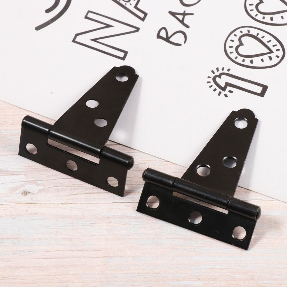 Mobestech 2PCS Heavy Gate Hinges T Shape Black Corrosion Resistant for ...