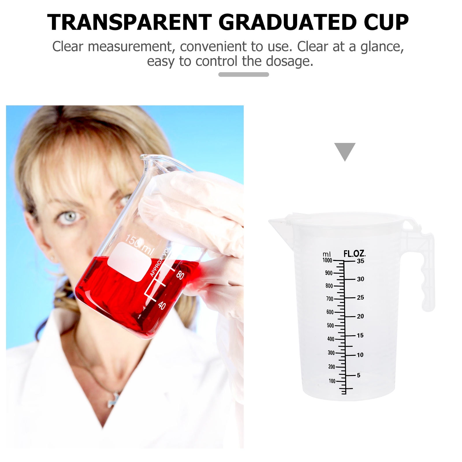 Mobestech PP Clear Measuring Jugs Kitchen Baking Supply Easy to Use ...