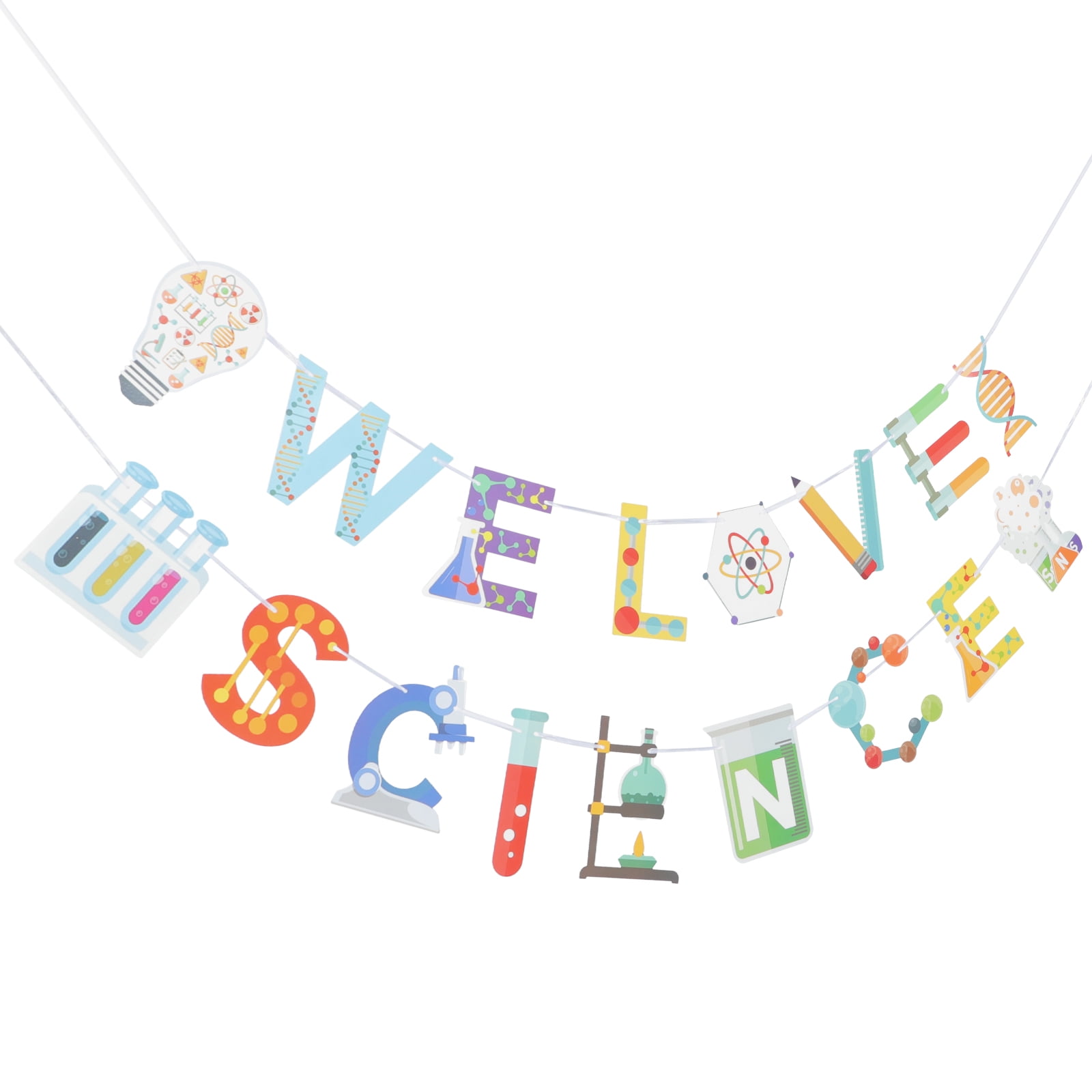 Mobestech 2Pcs Paper Science Theme Hanging Ornament Pull Flag for ...