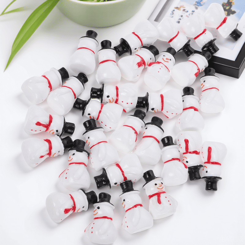 Mobestech Adorable Tiny Snowman Statues Black Resin Craft for Home and ...